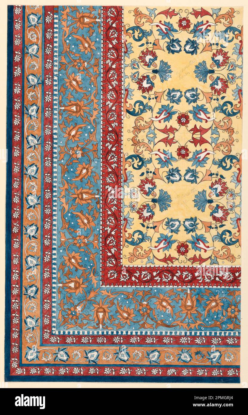 Drawing, Design for a rug; Unknown; Student at Cooper Union Art School ...