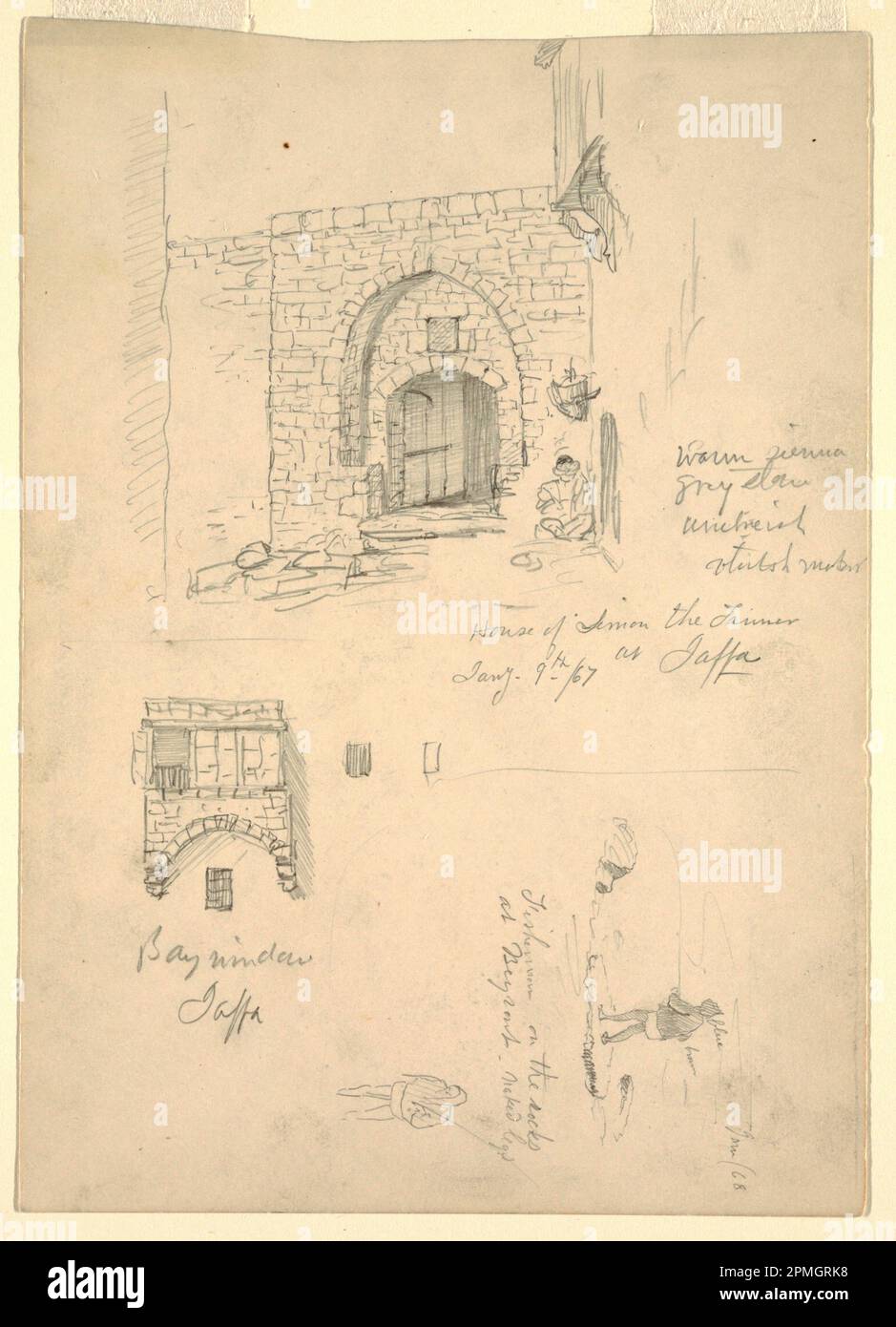 Drawing, Sketches of the House of Semon the Tanner, Jaffa, Palestine ...