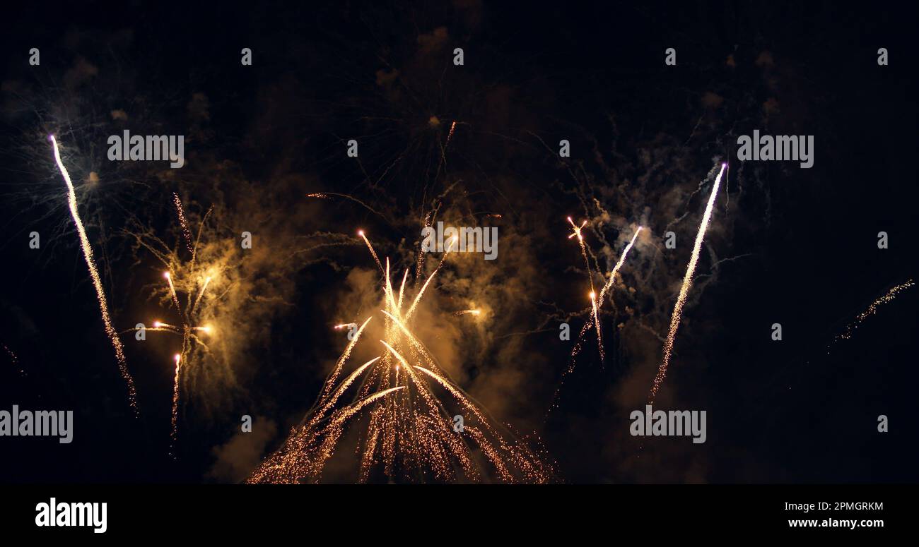 New year's eve fireworks display celebration loop seamless of real ...