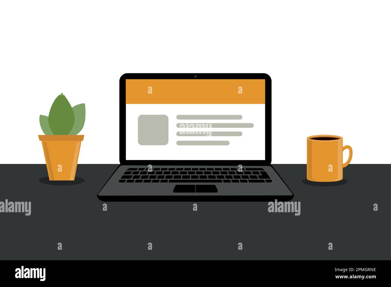 digital work place home office online via internet on computer Stock ...