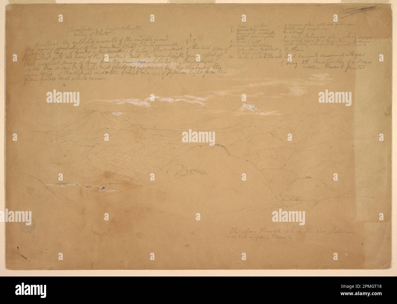 Drawing, View Overlooking Chota Valley, Between Ibarra and Puntal ...