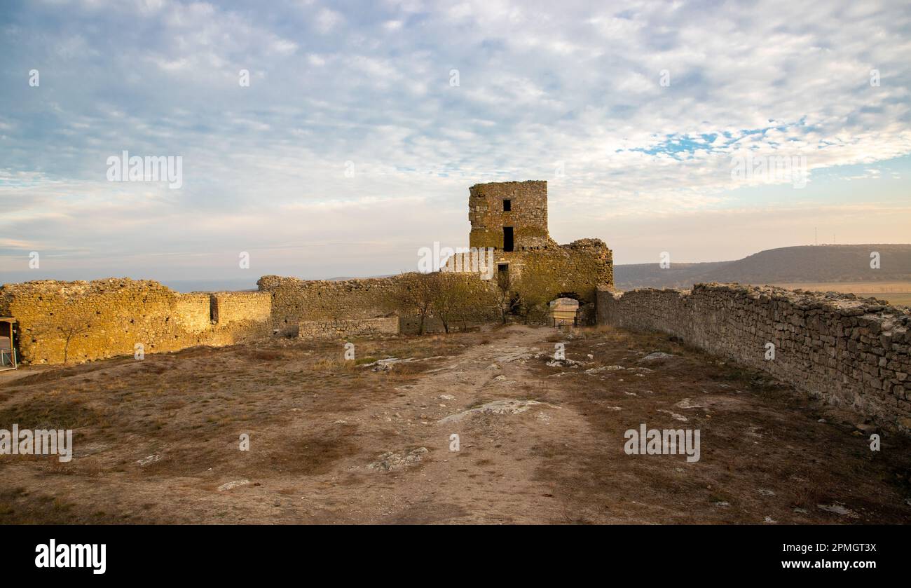 The ruins of Enisala fortress - Romania, ancient Stock Photo - Alamy