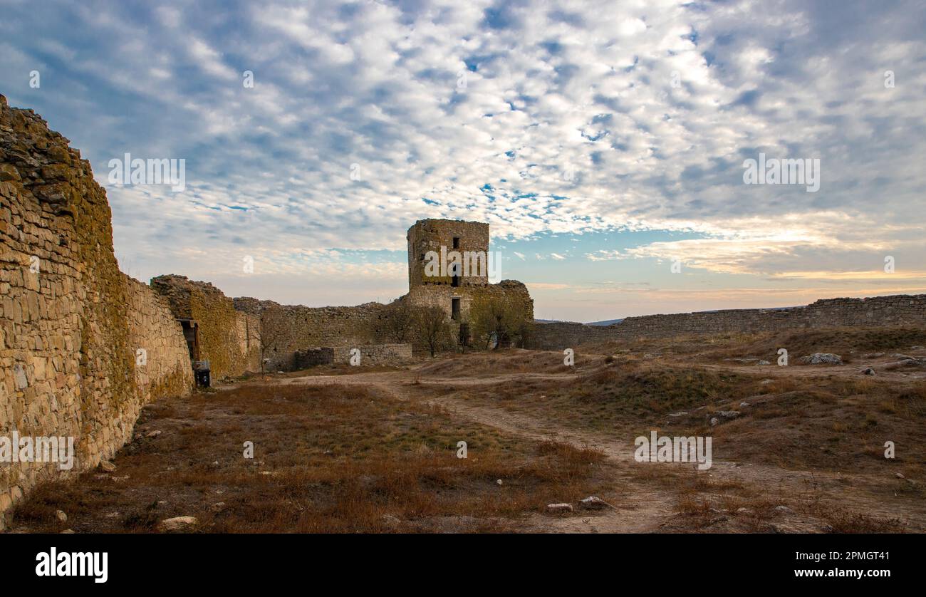 The ruins of Enisala fortress - Romania, ancient Stock Photo - Alamy