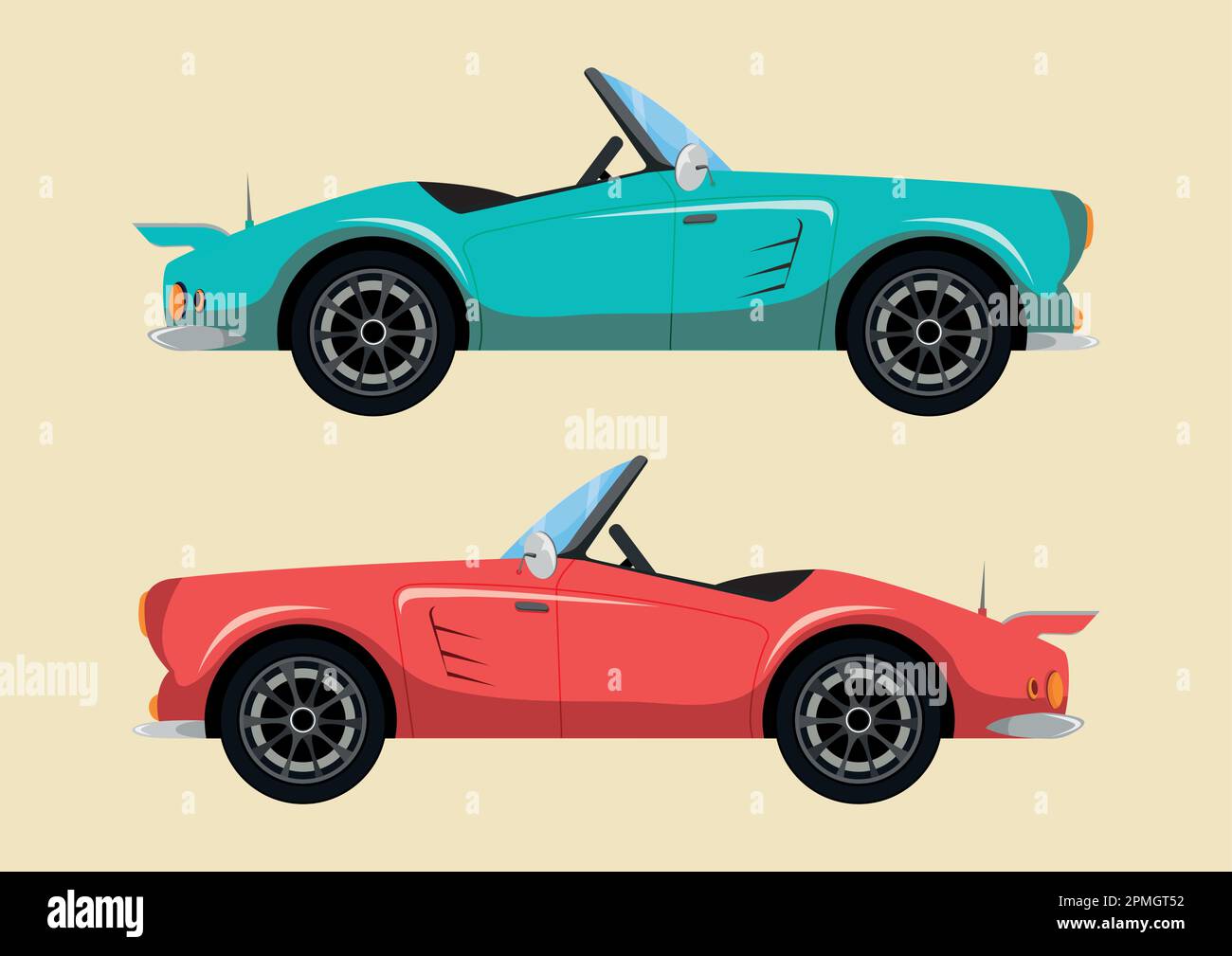 Vintage car two colors Stock Vector Images - Alamy
