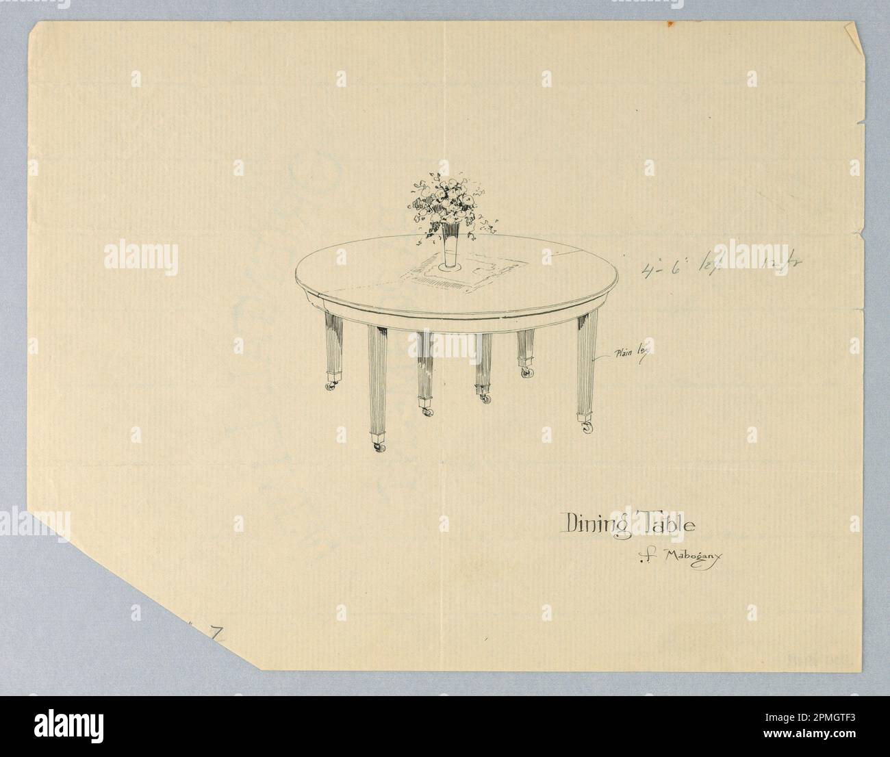 Drawing, Design for a six Plain-legged Dining Table of Mahogany ...