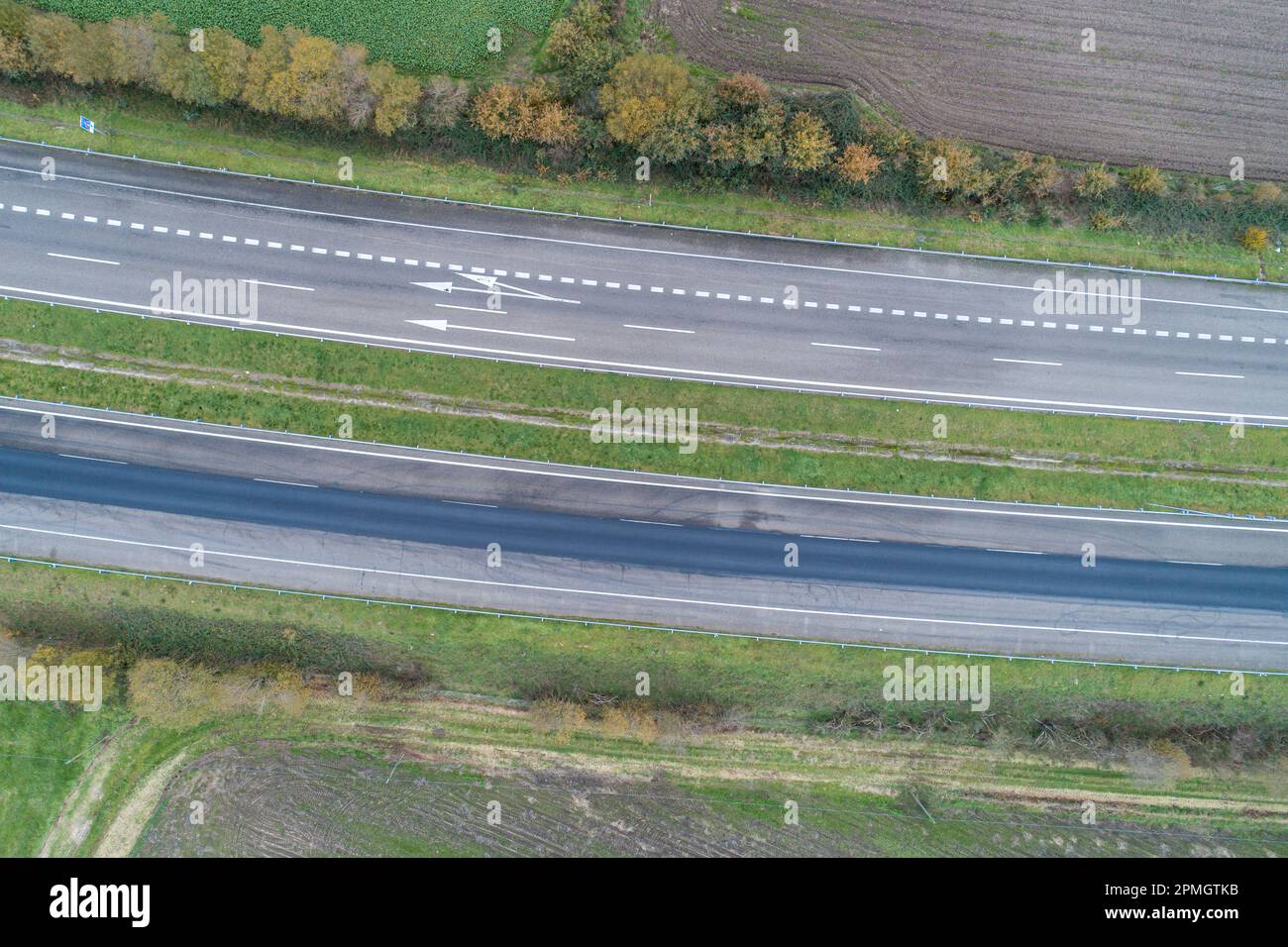 Aerial drone view motorway hi-res stock photography and images - Alamy