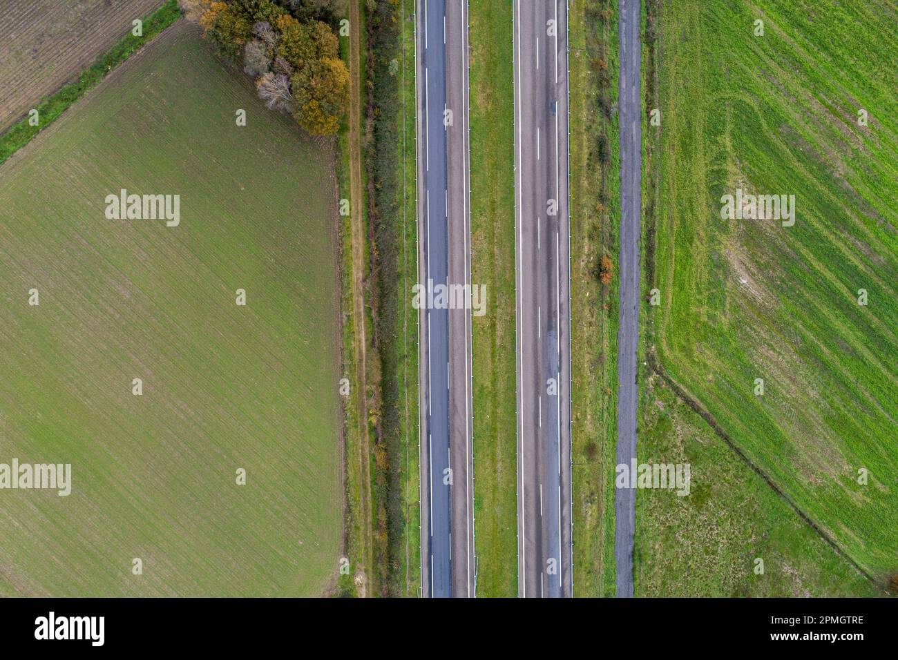 drone aerial view of a highway Stock Photo - Alamy