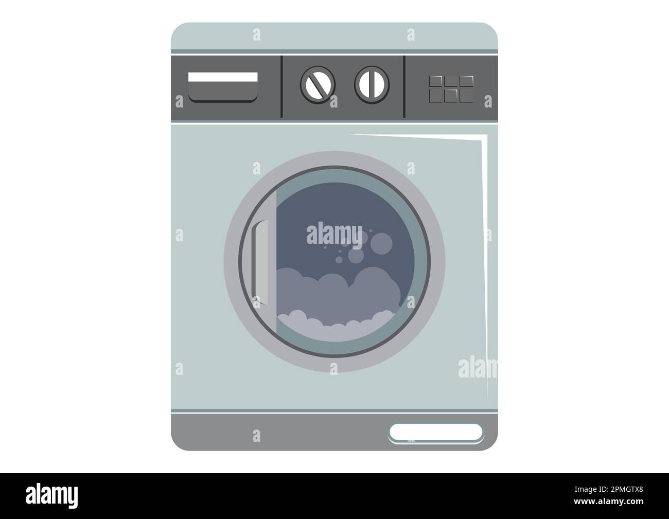 Washing machine for household chores. Modern laundry. Vector ...