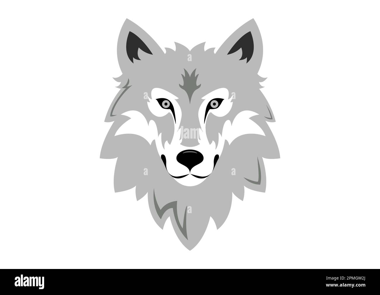 Wolf Head Icon Logo Flat Design Vector Stock Vector Image & Art - Alamy
