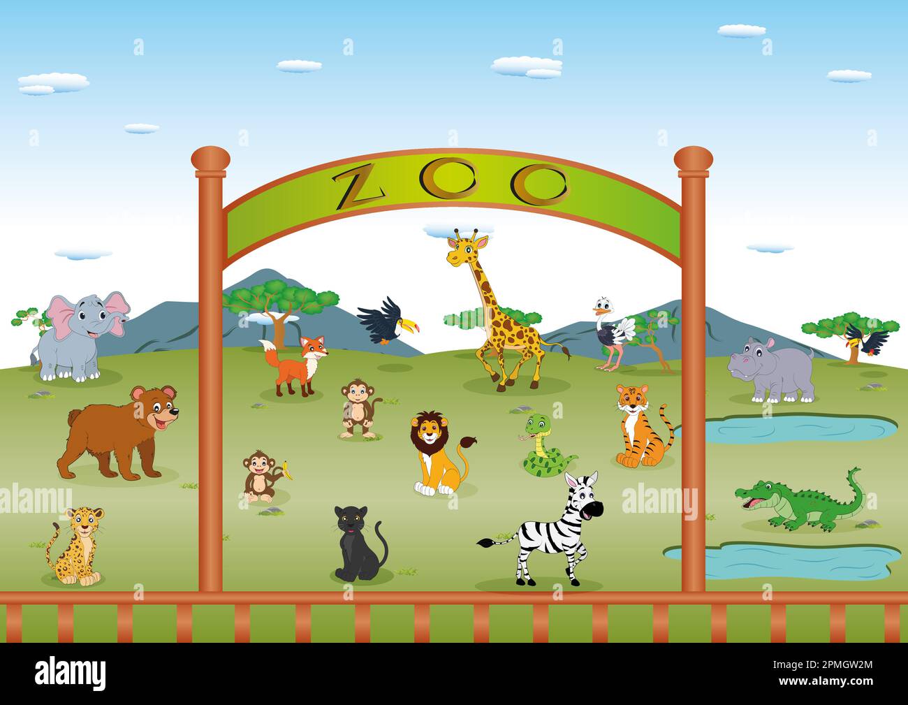 Zoo animals collection. Wildlife animals Stock Vector Image & Art - Alamy