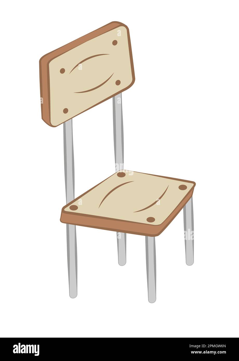 Vector illustration of a school chair isolated on white background ...