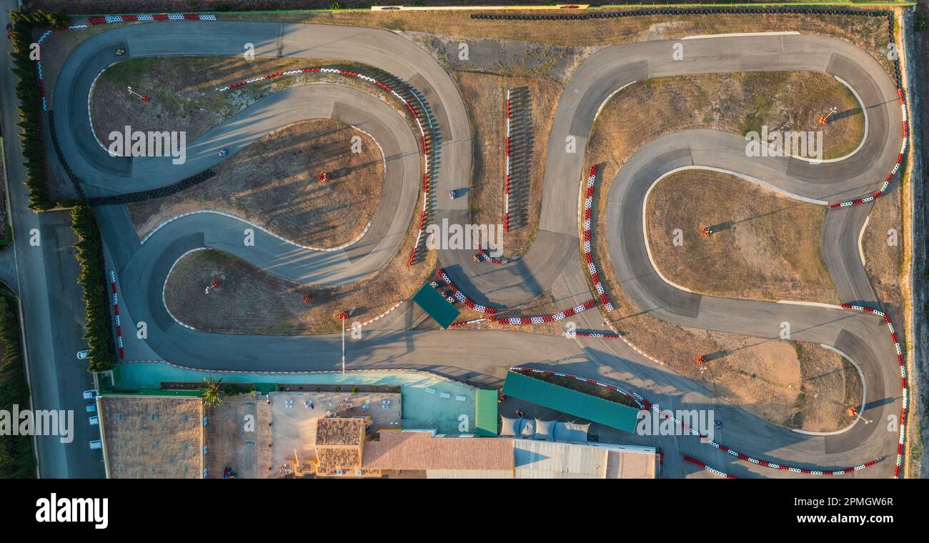 Above view on Go-kart track Stock Photo - Alamy