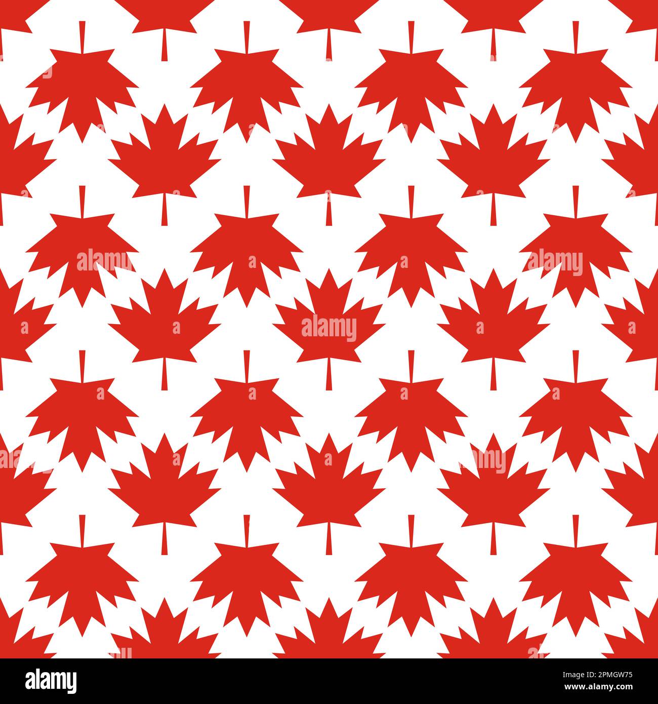 Red maple leaves on white background Canadian seamless pattern. Canada ...