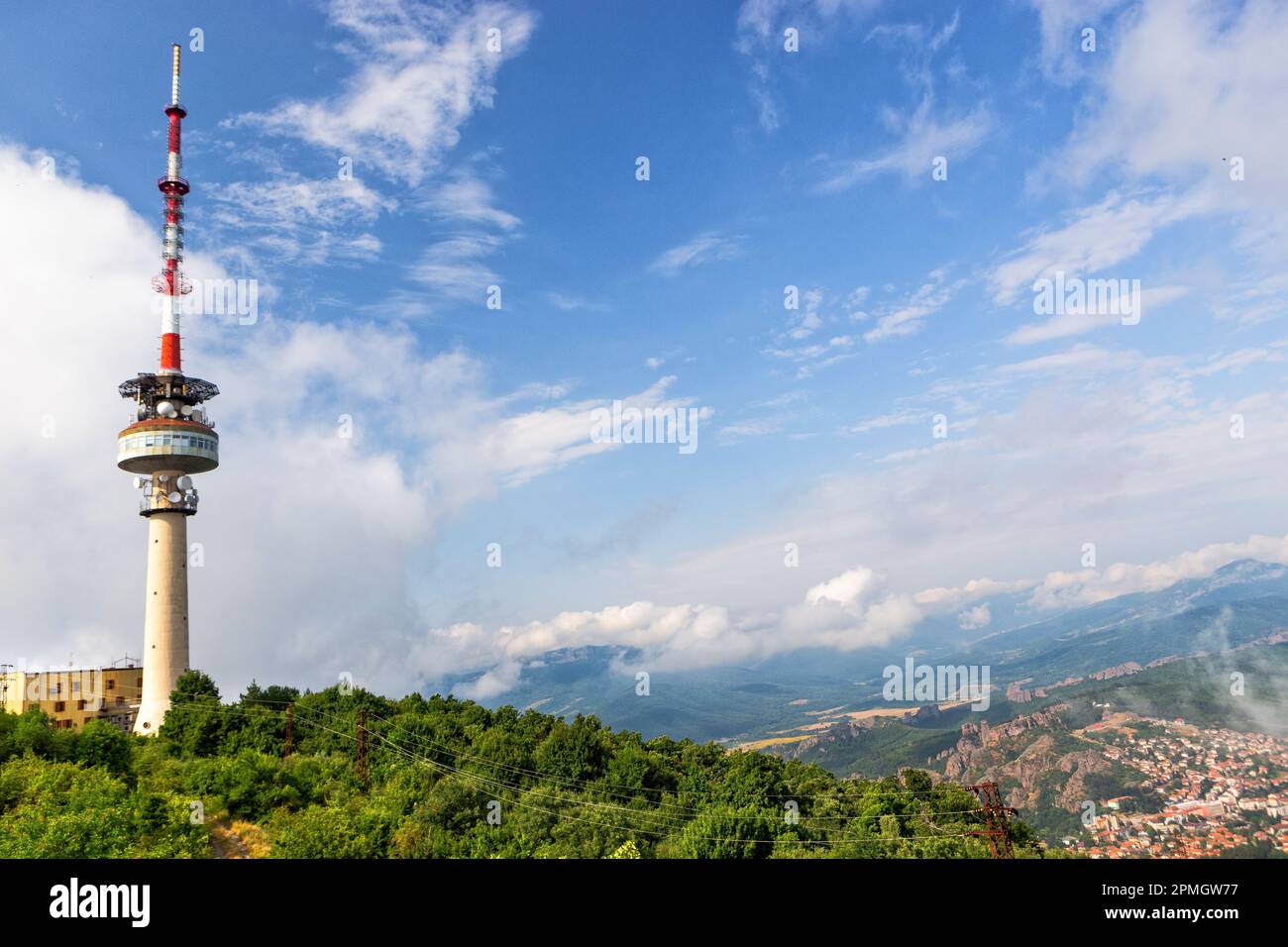 The TV tower above Belogradchik in Bulgaria Stock Photo - Alamy