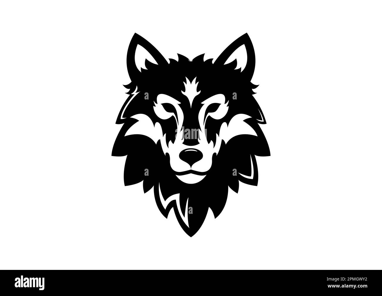 Wolf Head Icon Logo Flat Design Vector. Black Wolf Head Stock Vector ...