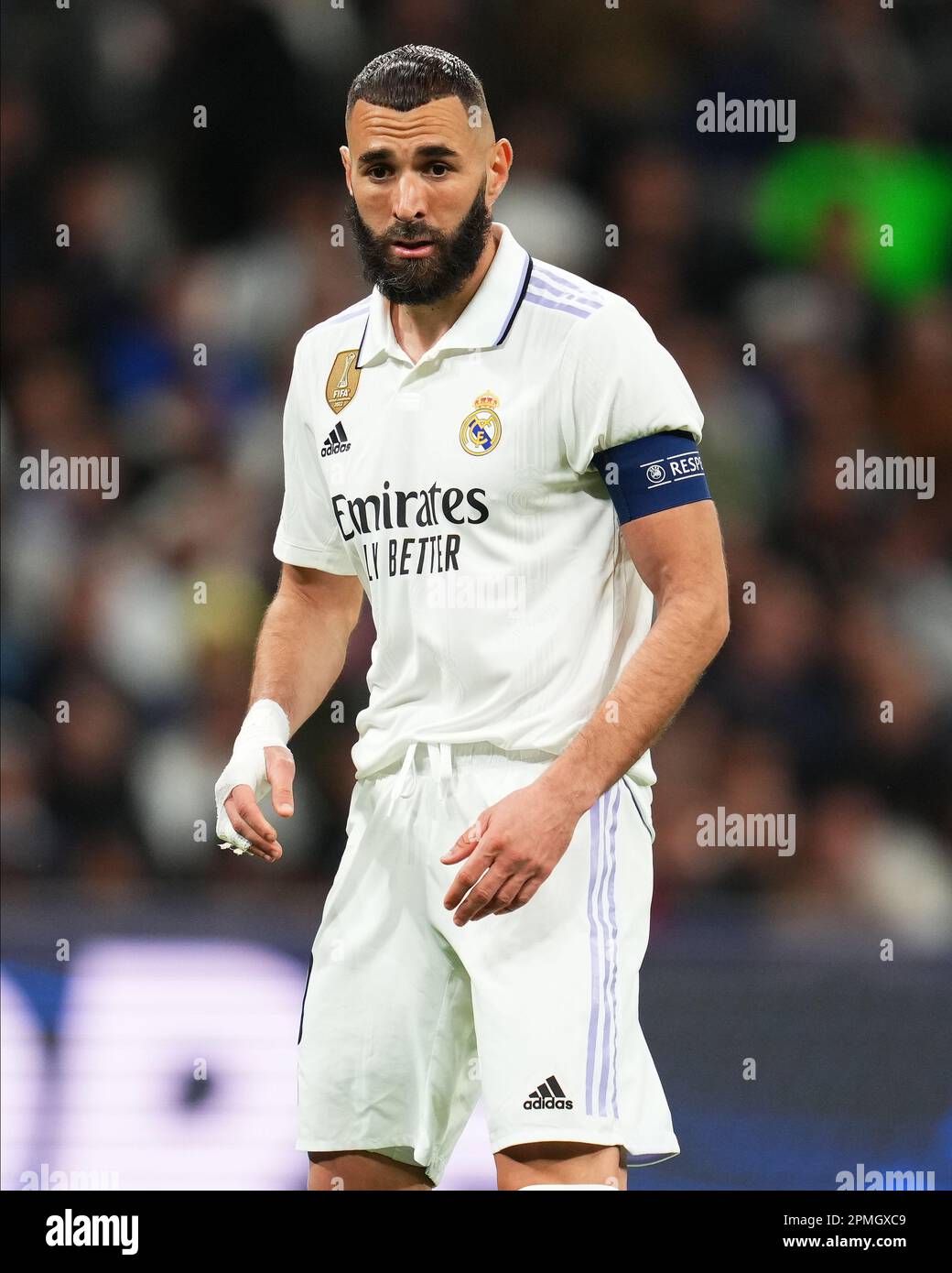 Karim Benzema of Real Madrid during the UEFA Champions League match ...