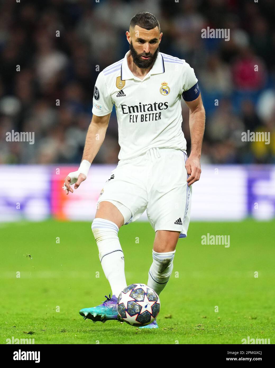 Karim Benzema of Real Madrid during the UEFA Champions League match ...