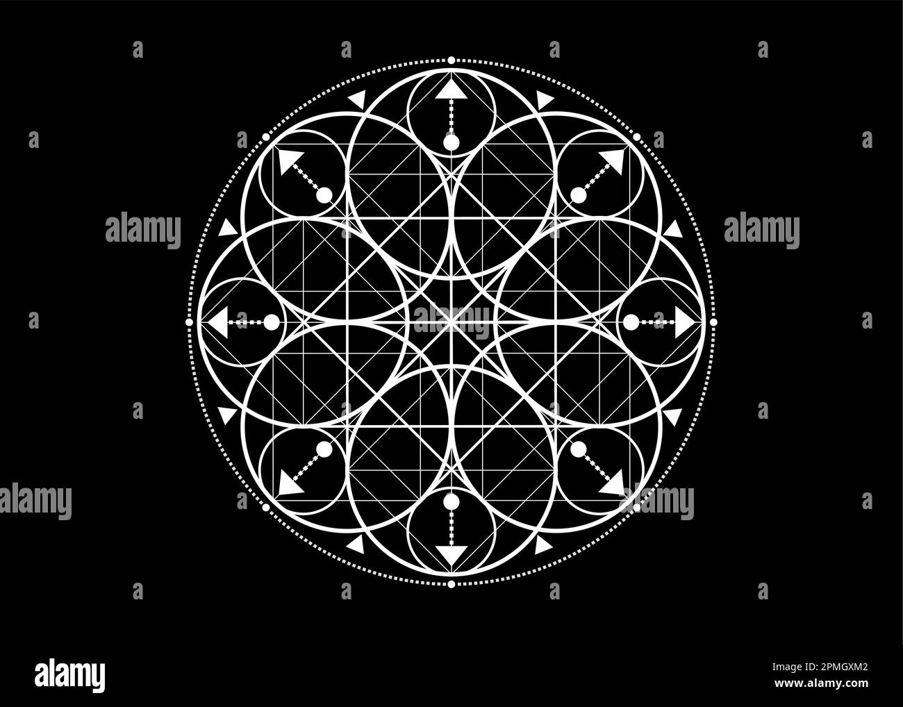 Sacred Geometry symbol. Logo icon Geometric mystic mandala of alchemy ...