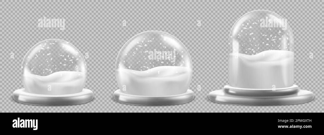 Realistic christmas snow globes Black and White Stock Photos & Images ...