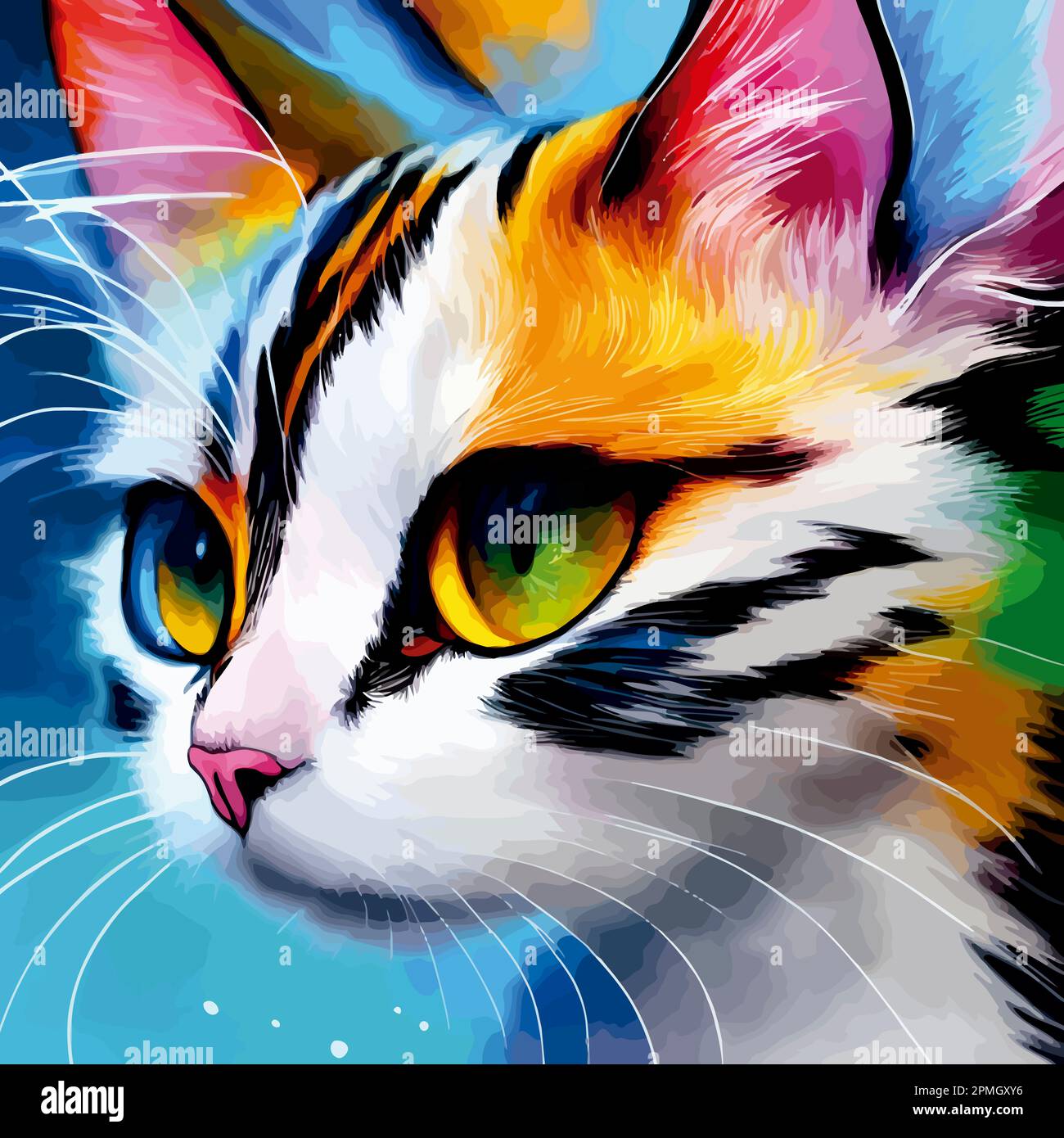 Art of cat head hi-res stock photography and images - Alamy