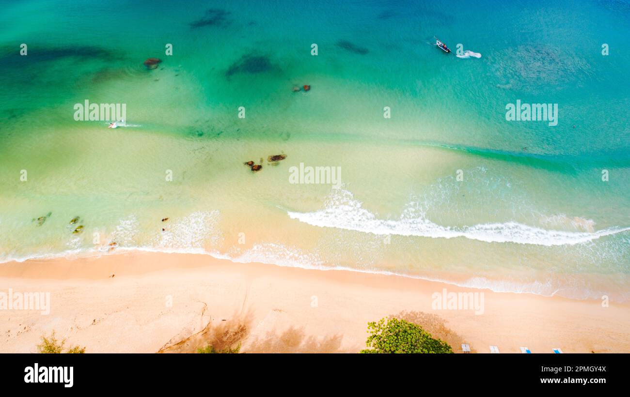 Amazing sea beach Aerial view of Tropical beach sea in the beautiful ...