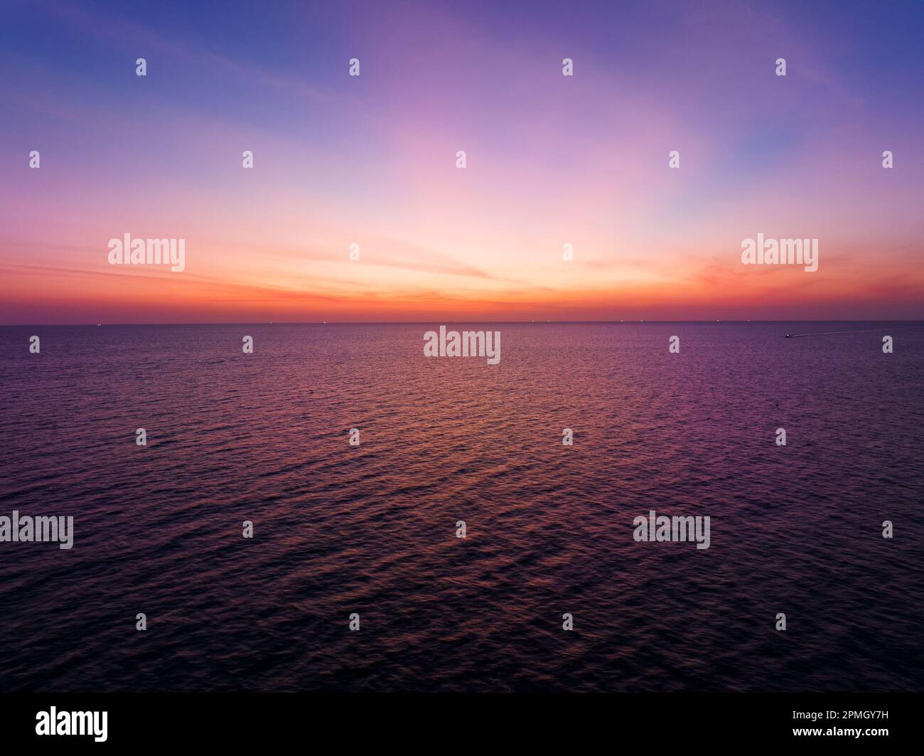 Beautiful Sea in sunset or sunrise light sky over sea in summer season ...