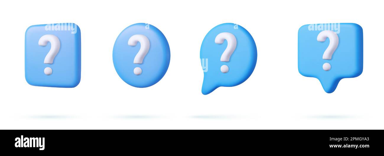 3d Speech bubble with question mark Stock Vector Image & Art - Alamy