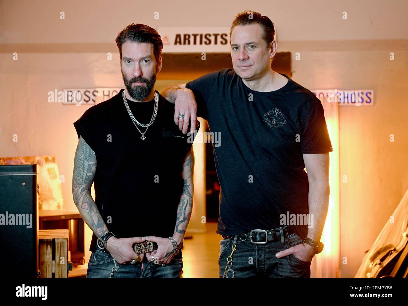 Berlin, Germany. 13th Apr, 2023. Musicians Alec Völke aka "Boss Burns ...