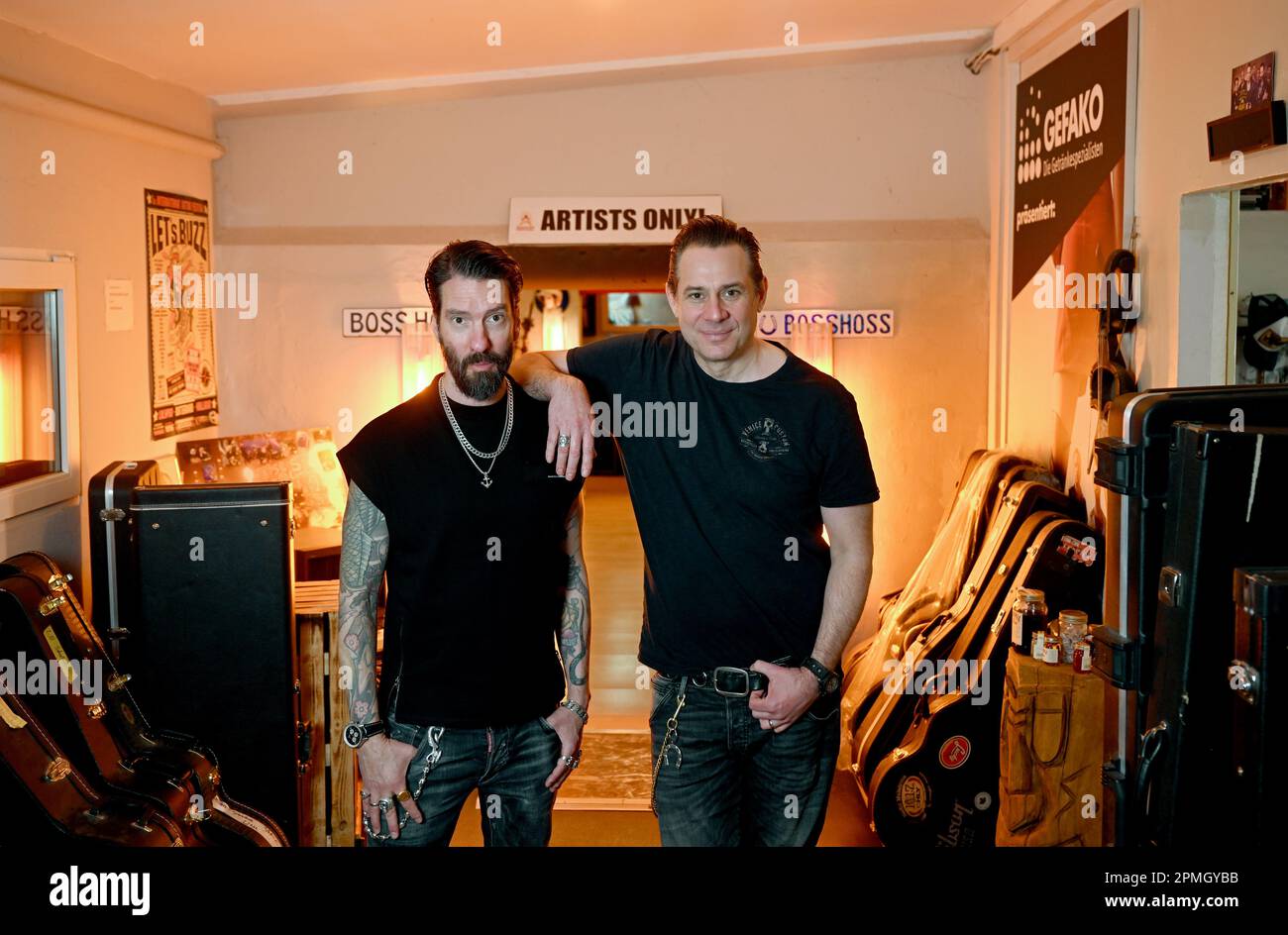 Berlin, Germany. 13th Apr, 2023. Musicians Alec Völke aka "Boss Burns ...