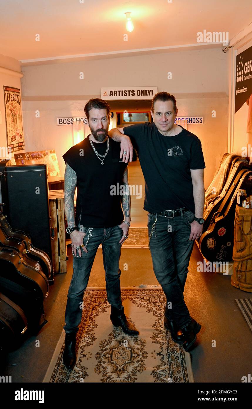 Berlin, Germany. 13th Apr, 2023. Musicians Alec Völke aka "Boss Burns ...