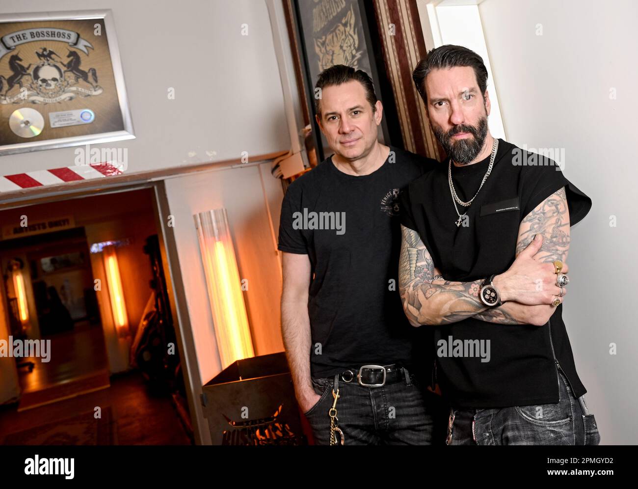 Berlin, Germany. 13th Apr, 2023. Musicians Alec Völke aka "Boss Burns ...