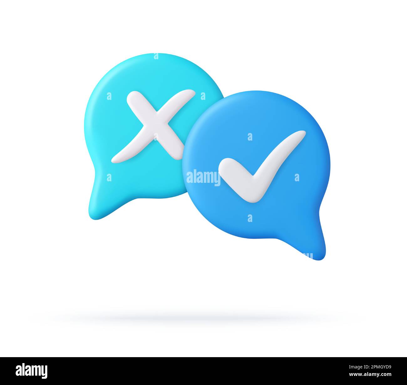 3d Speech Bubble Icons with Check Mark Stock Vector Image & Art - Alamy