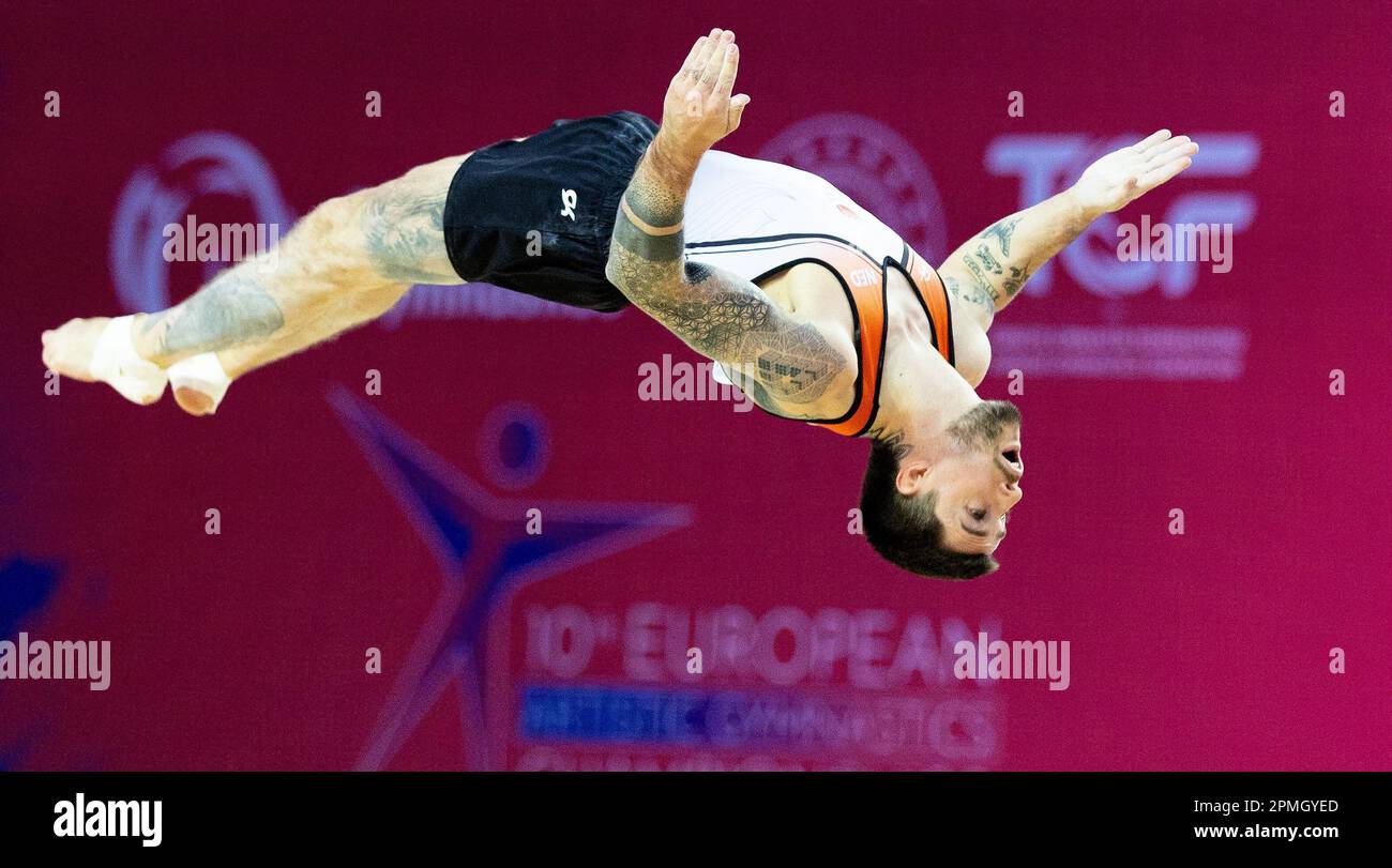 ANTALYA - Casimir Schmidt in action during the all-around gymnastics ...
