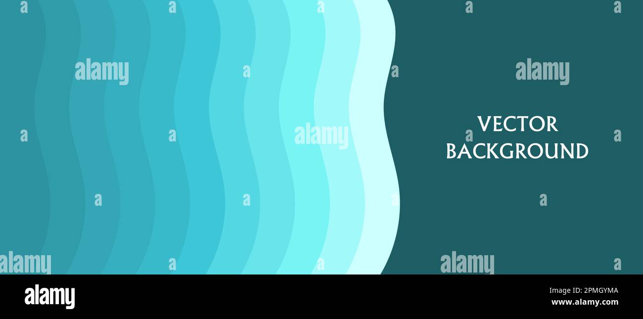Sea waves background banner in blue colors. Vector illustration Stock ...