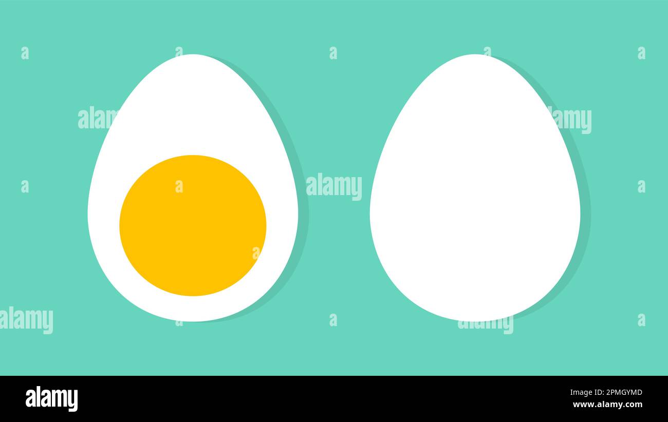 Boiled egg icons. Egg yolk. Vector illustration Stock Vector Image ...