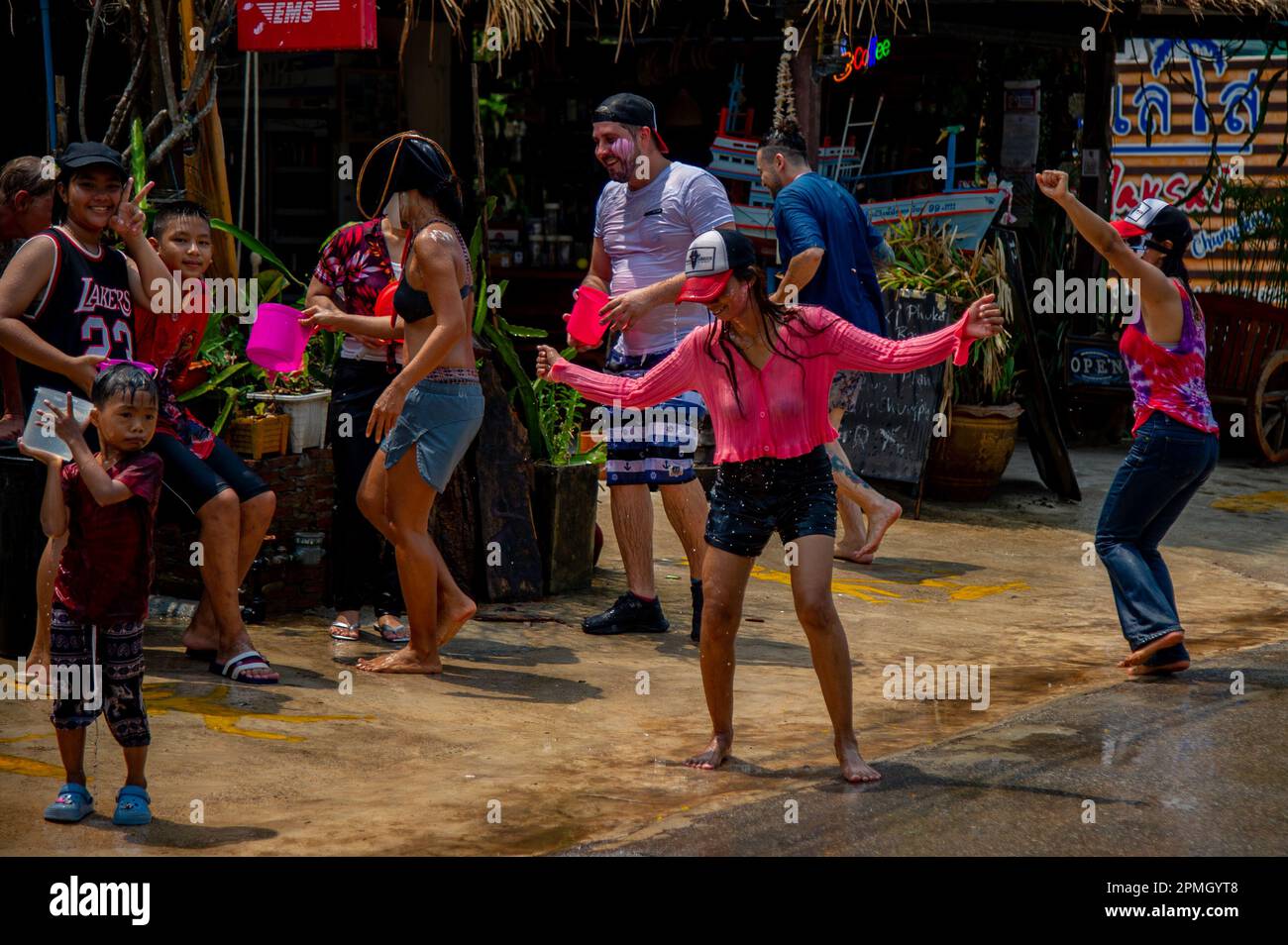 April 13 2023-Thung Wua Laen Beach - Chumphon area: Crowds celebrate ...