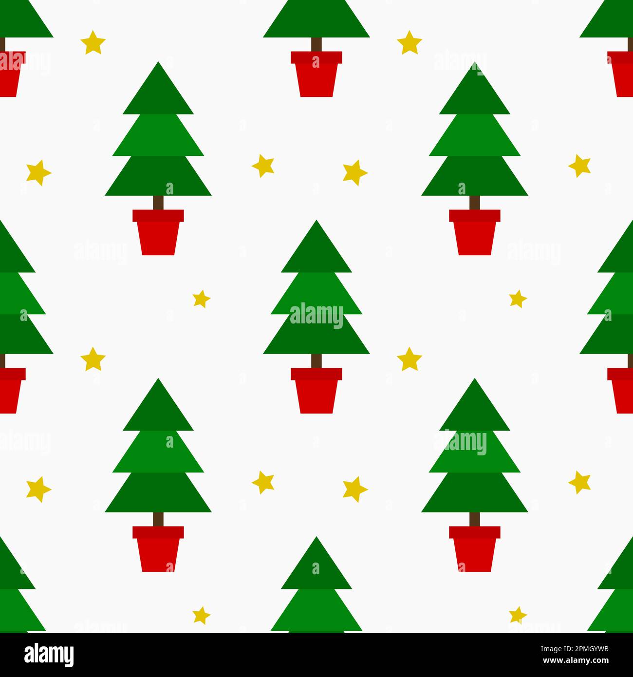 Christmas trees seamless pattern. Christmas cartoon background. Vector ...