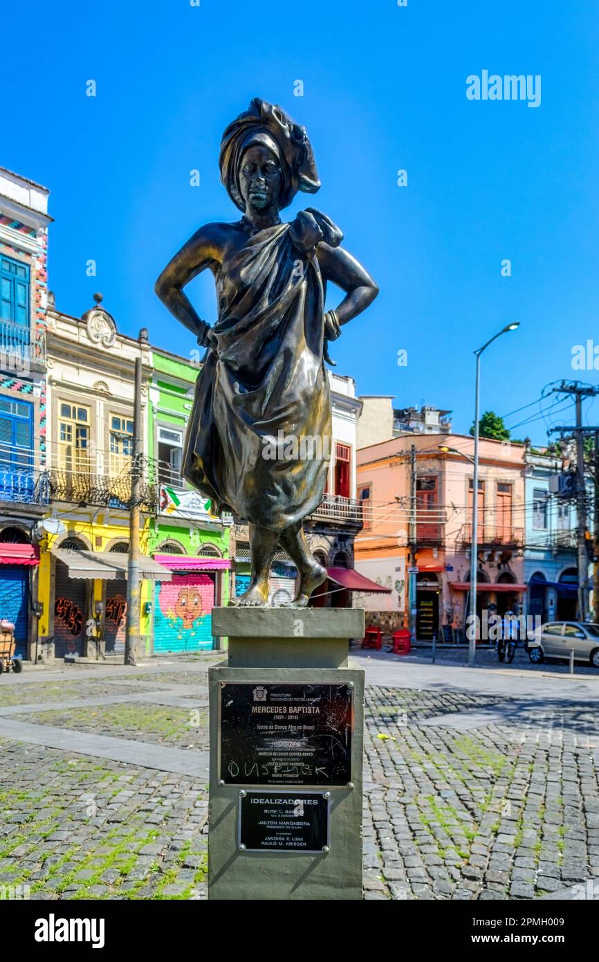 Rio de Janeiro, Brazil - April 4, 2023: Sculpture of Mercedes Baptista ...
