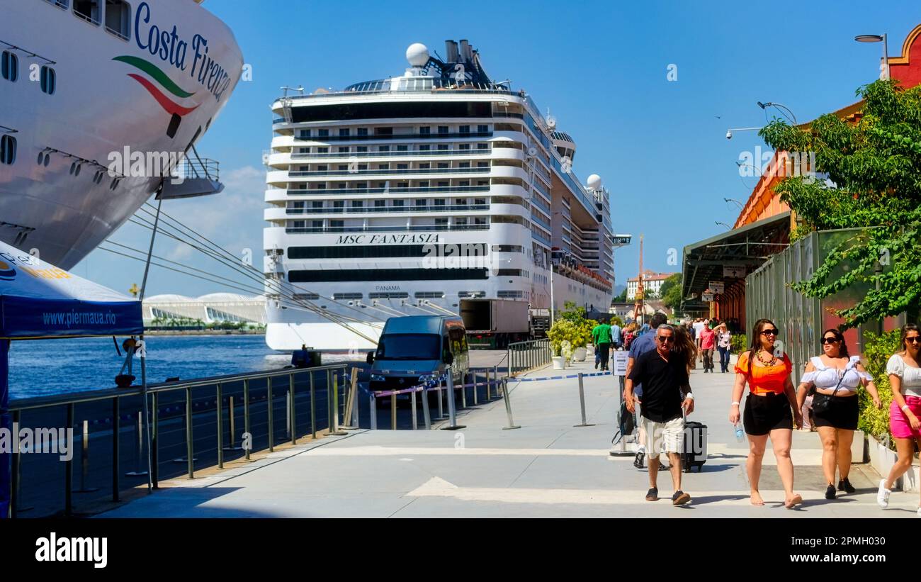Rio de Janeiro, Brazil - April 4, 2023: Cruise terminal. Two cruises ...
