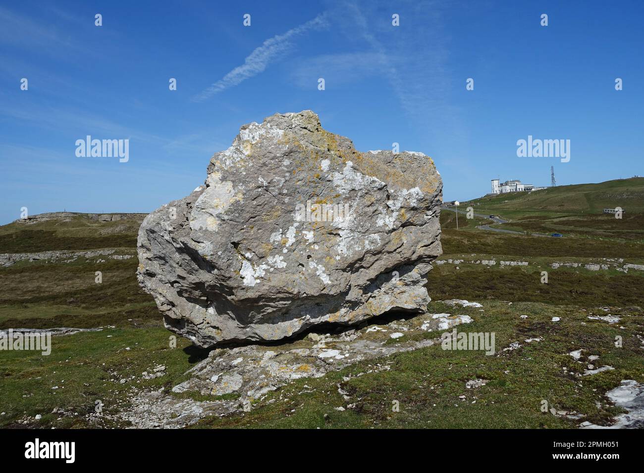 Glacial erratic on The Great Orme, a limestone hill at Llandudno,Wales ...