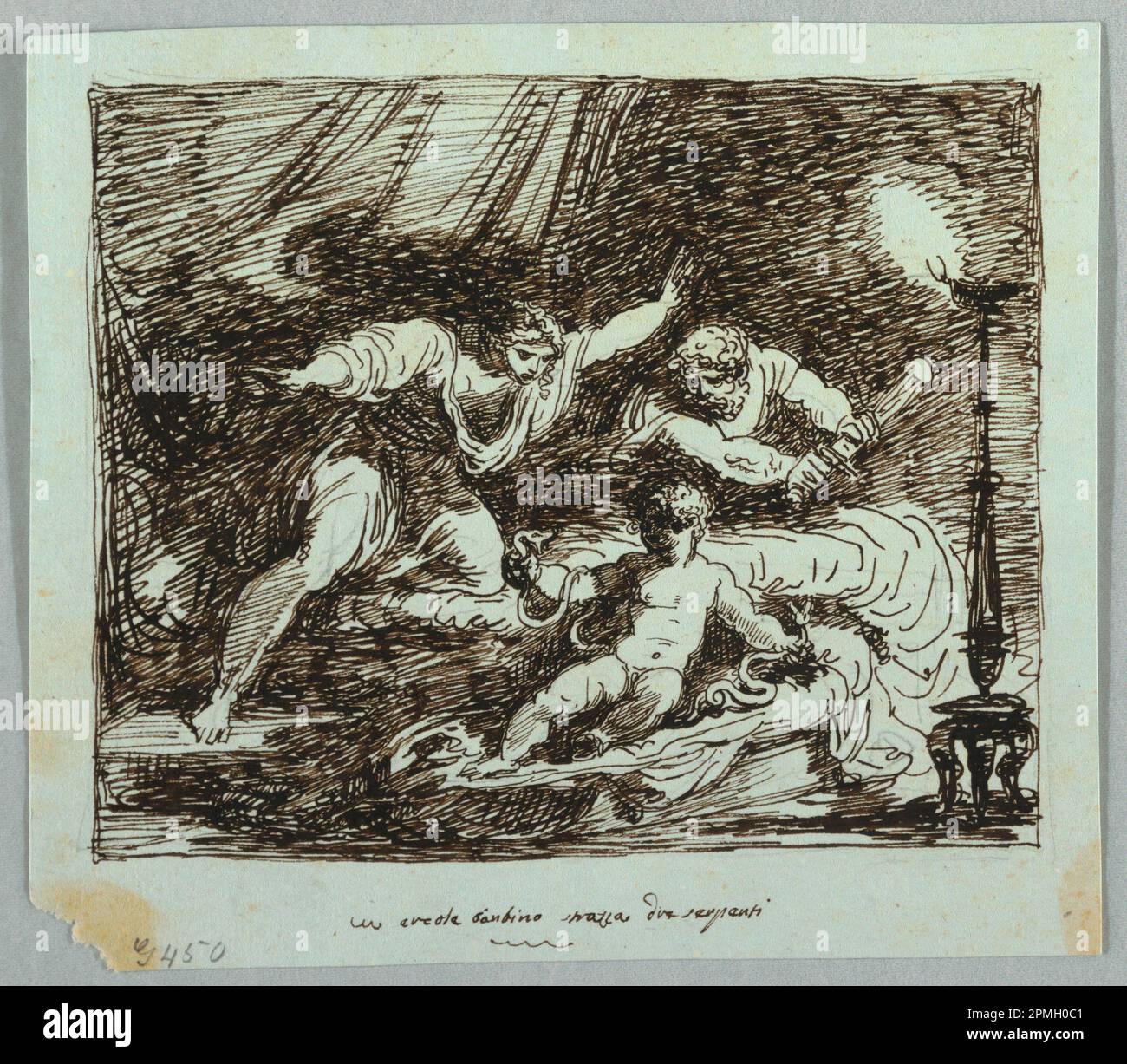 Drawing, The Infant Hercules Strangling the Serpent; Designed by Felice ...