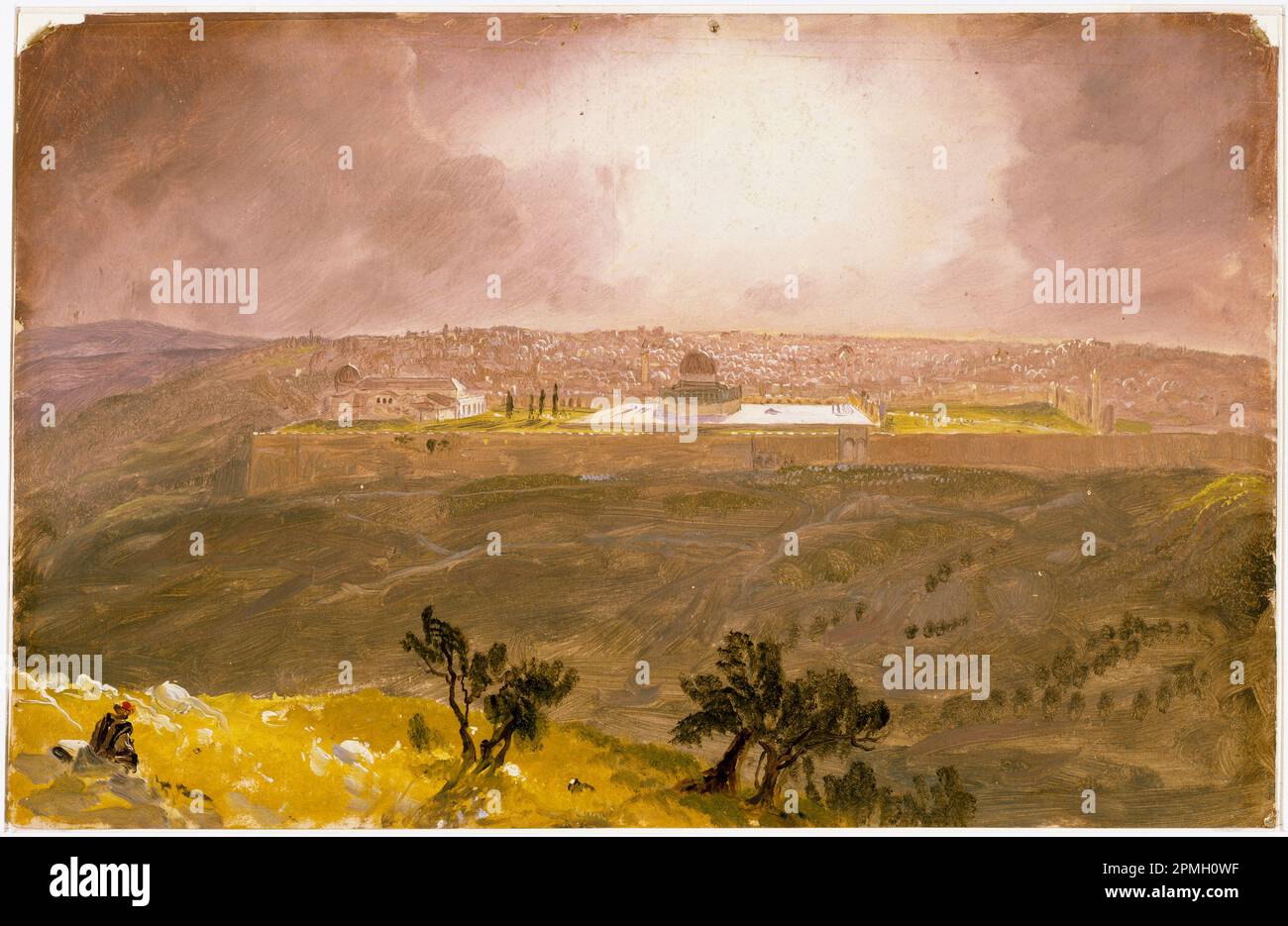 Drawing, Jerusalem from the Mount of Olives; Frederic Edwin Church ...