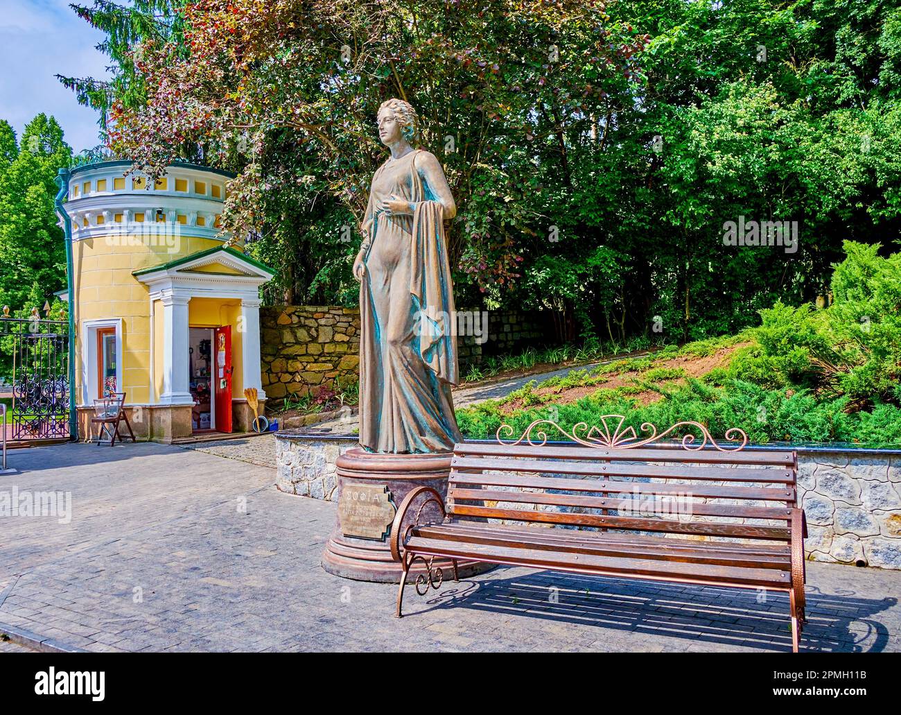 The bronze statue to Polish countess Zofia Potocka on the main alley in ...