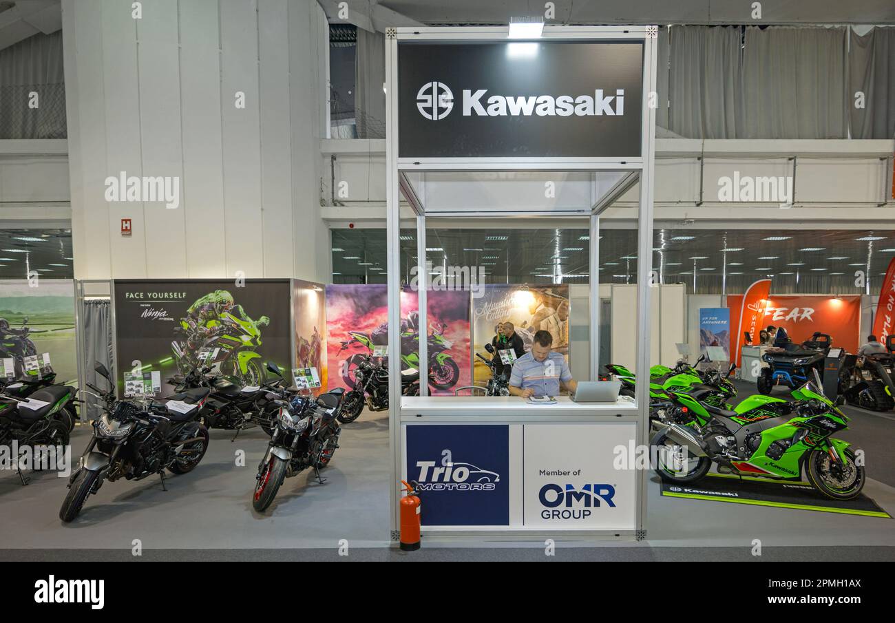 Belgrade, Serbia - March 22, 2023: Japanese Motorcycles Kawasaki Stand ...