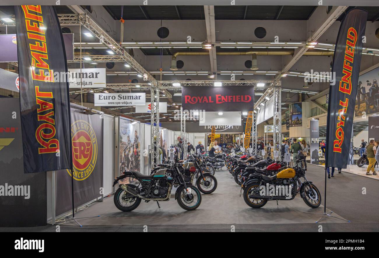 Belgrade, Serbia - March 22, 2023: Made in India Royal Enfield Stand at ...