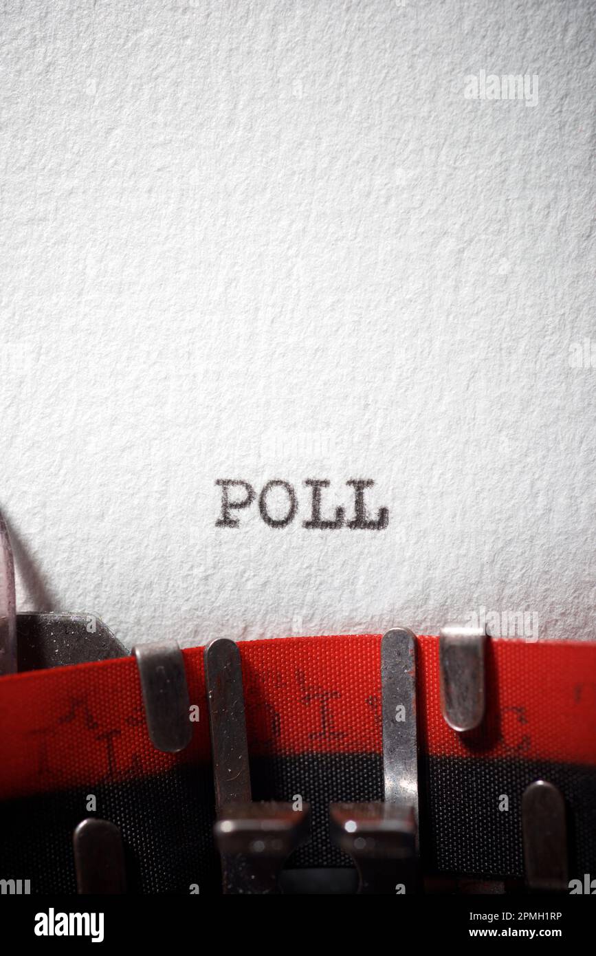 Poll word written with a typewriter Stock Photo - Alamy