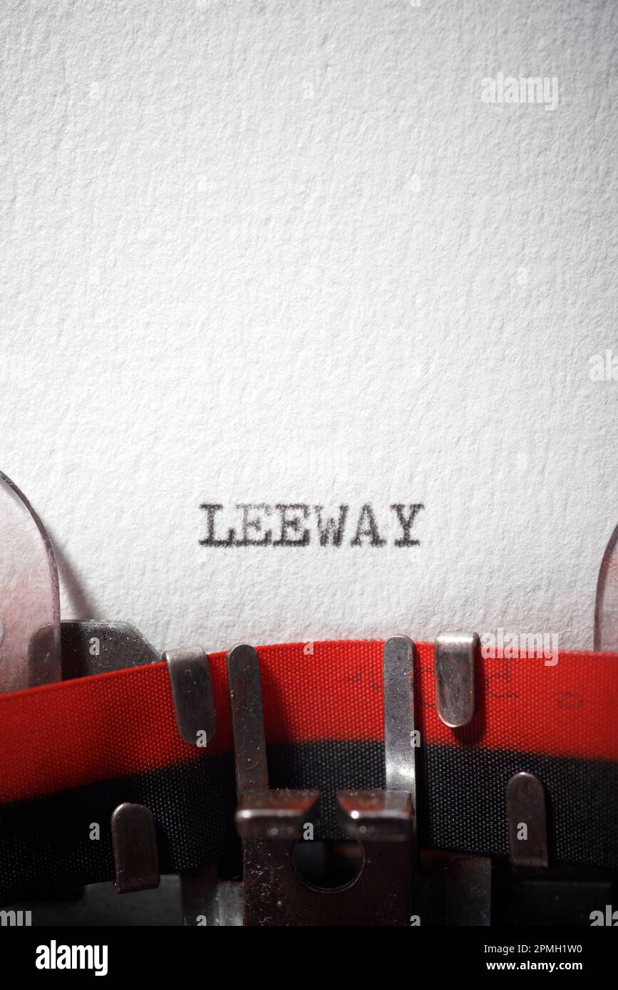 leeway word written with a typewriter Stock Photo - Alamy