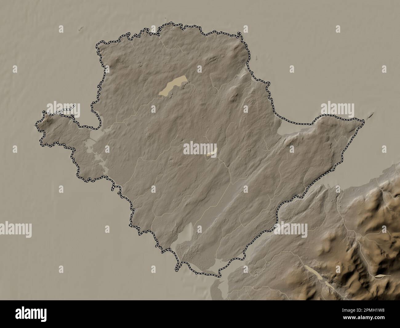 Isle Of Anglesey, region of Wales - Great Britain. Elevation map ...