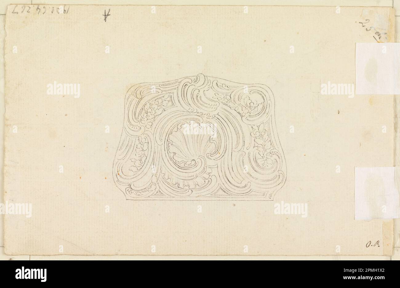 Drawing, Design for a Snuff Box Cover (verso); Trophy of Hunting (recto ...