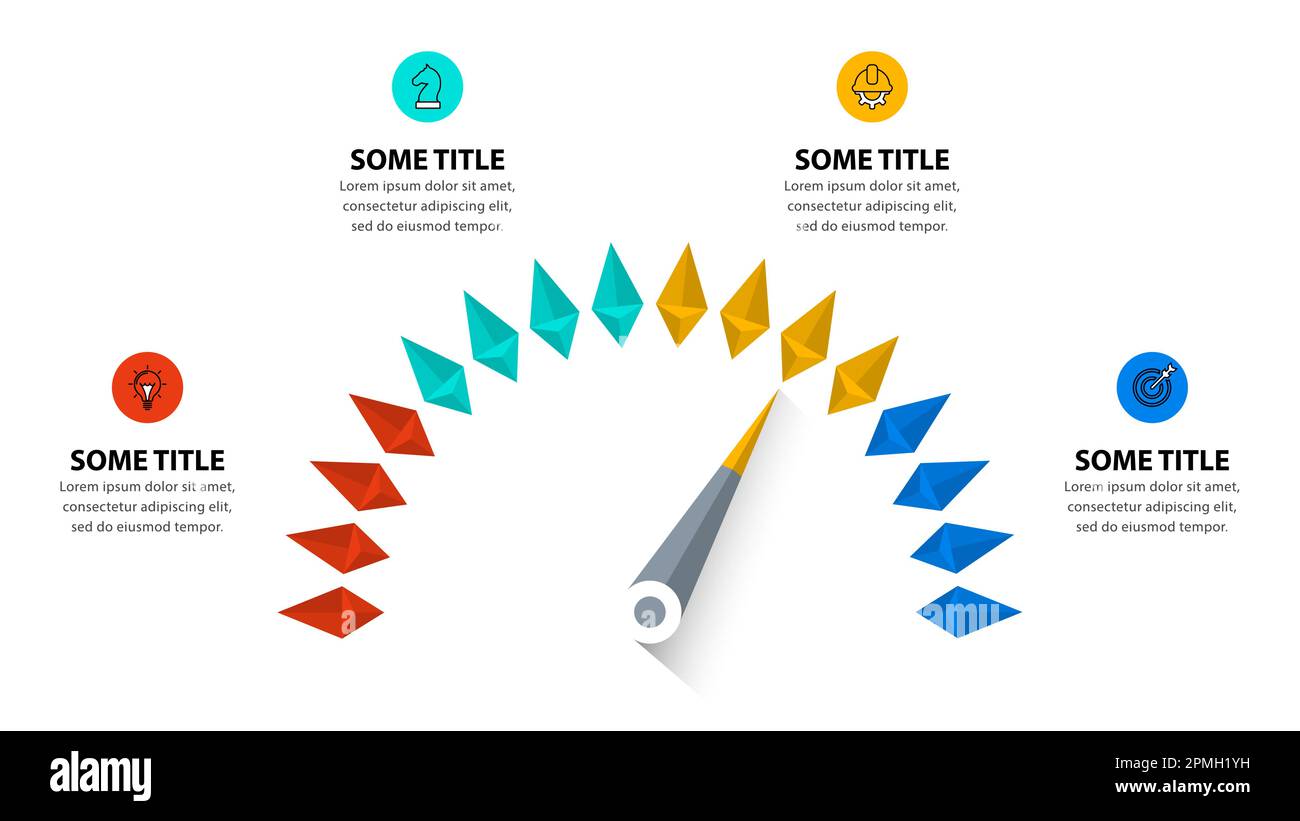 Infographic template with icons and 4 options or steps. Circular ...